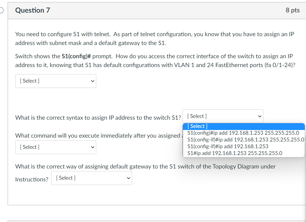 Solved Addressing Table Use Following Network Addresses | Chegg.com