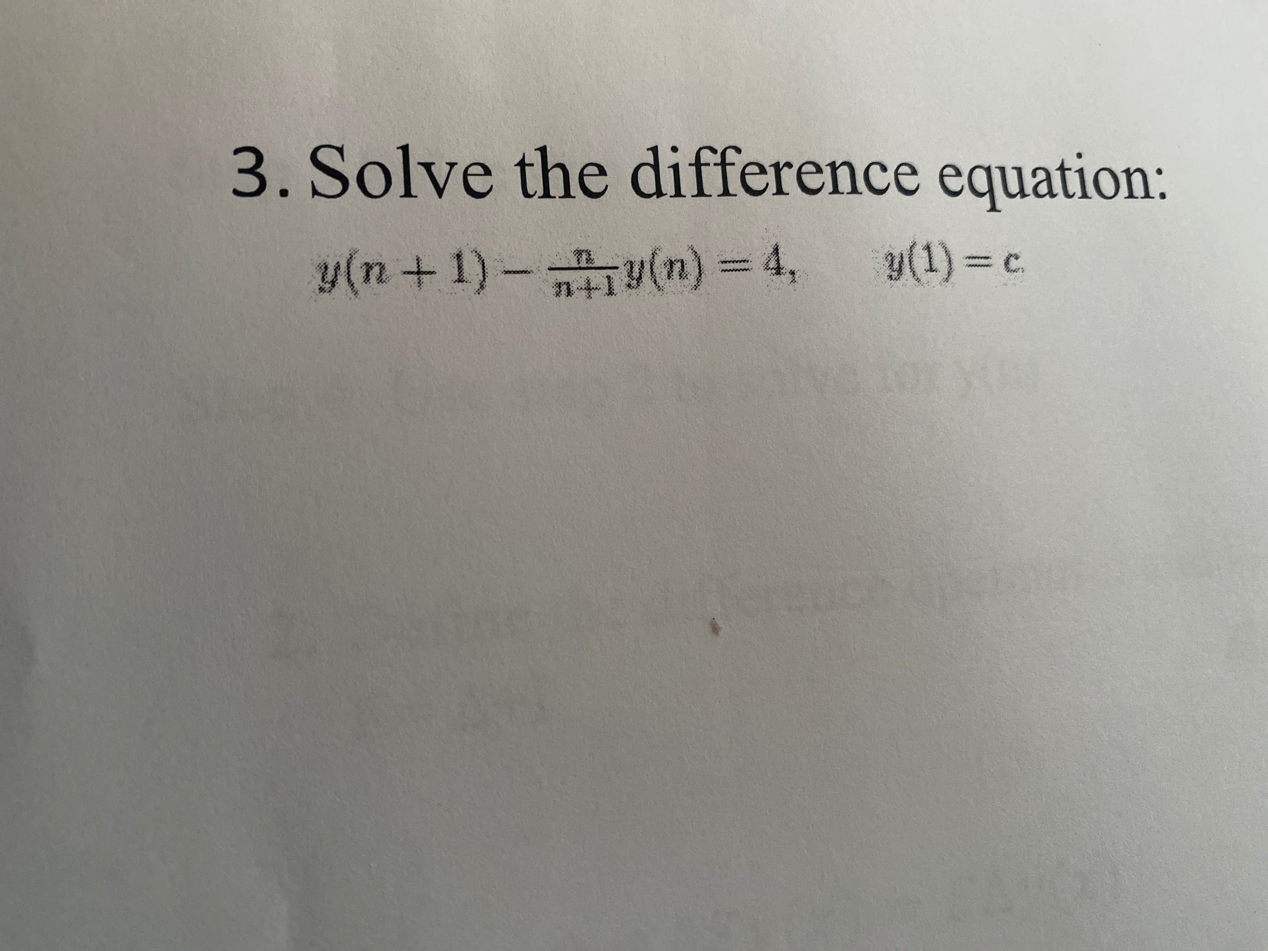 Solved Solve the difference equations | Chegg.com