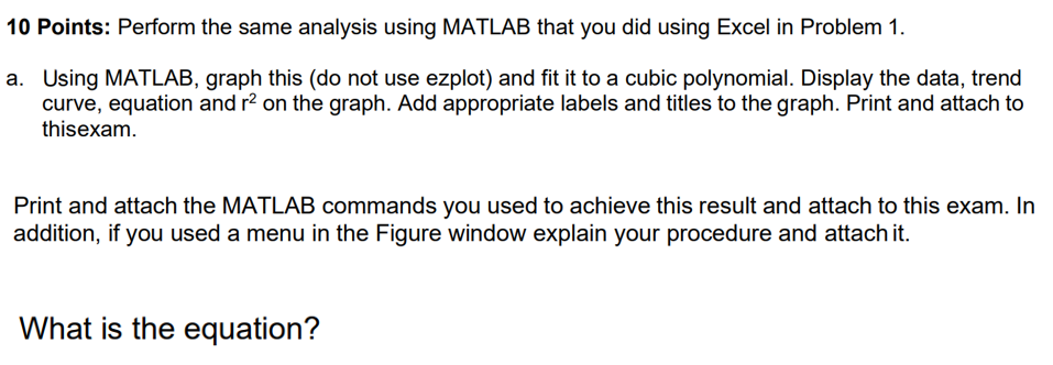 Solved 5 Points: Solve using matrix manipulations in MATLAB | Chegg.com