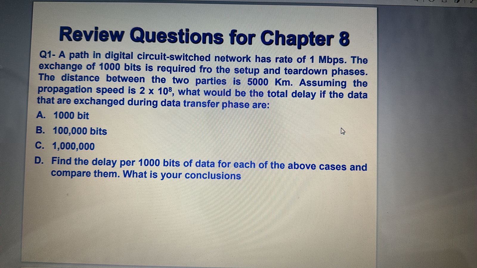 Solved Review Questions for Chapter 8 Q1- A path in digital | Chegg.com