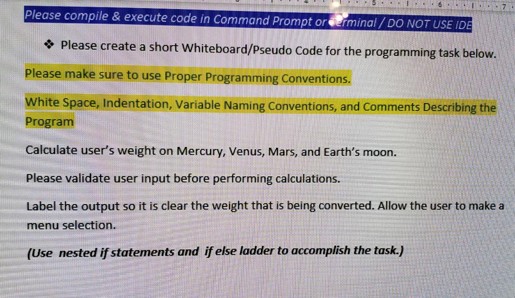 Solved Please compile & execute code in Command Prompt | Chegg.com