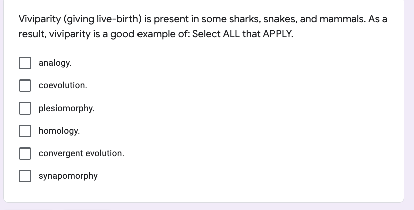 Solved Viviparity (giving live-birth) is present in some | Chegg.com