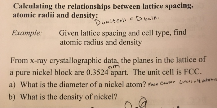 Solved Calculating the relationships between lattice | Chegg.com