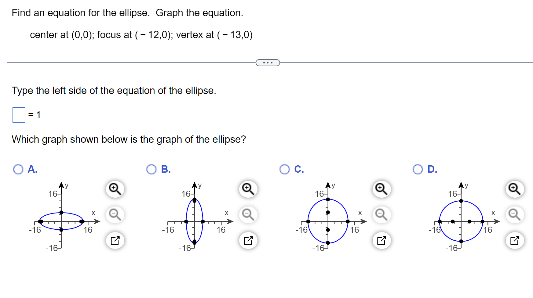 Solved Find an equation for the ellipse. Graph the equation. | Chegg.com