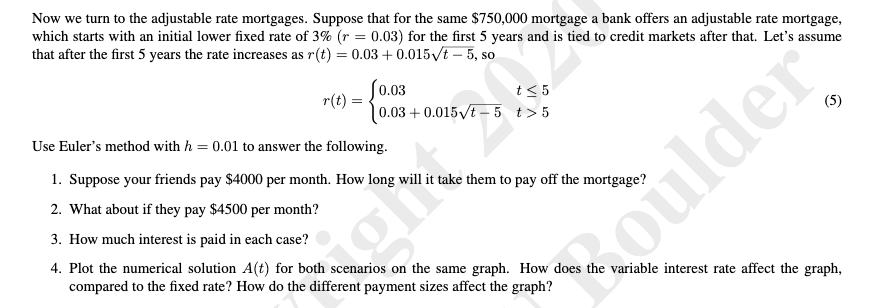 Now we turn to the adjustable rate mortgages. Suppose | Chegg.com