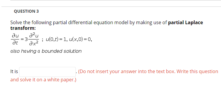 Solved QUESTION 3 Solve the following partial differential | Chegg.com