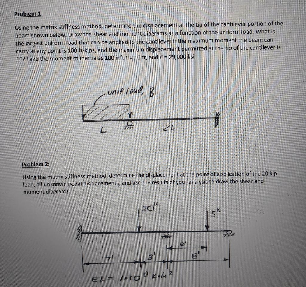 Solved Using the matrix stiffness method, determine the | Chegg.com