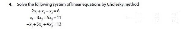 Solved 4. Solve the following system of linear equations by | Chegg.com