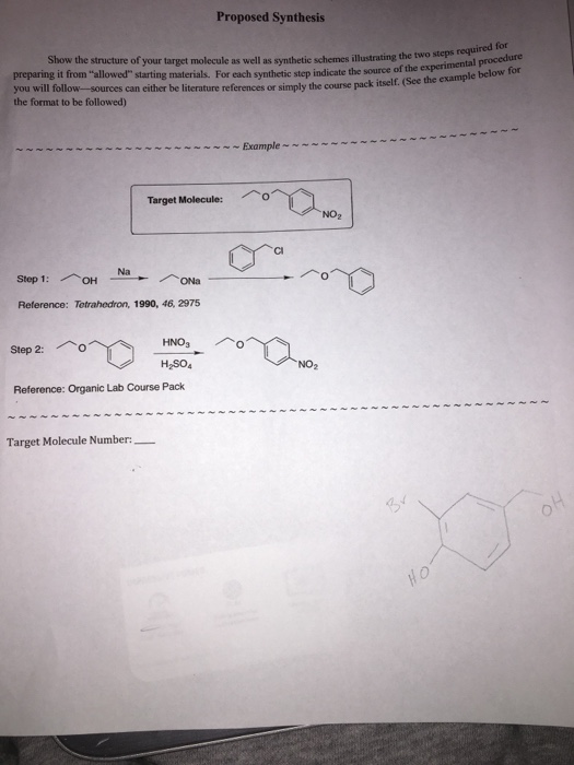 Solved Proposed synthesis: How do I start this problem? My | Chegg.com