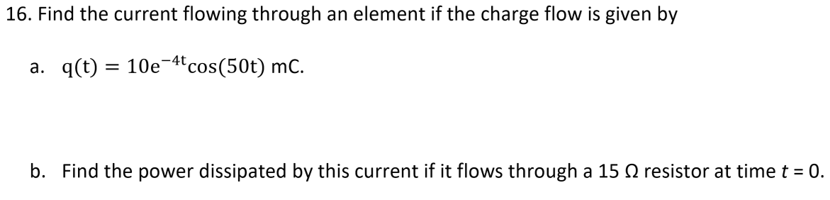 Solved 16. Find the current flowing through an element if | Chegg.com