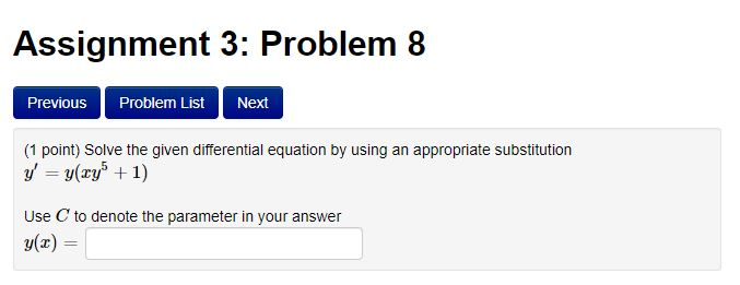Solved Assignment 3: Problem 8 Previous Problem List Next (1 | Chegg.com