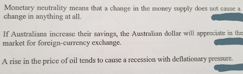 Solved Monetary neutrality means that a change in the money | Chegg.com