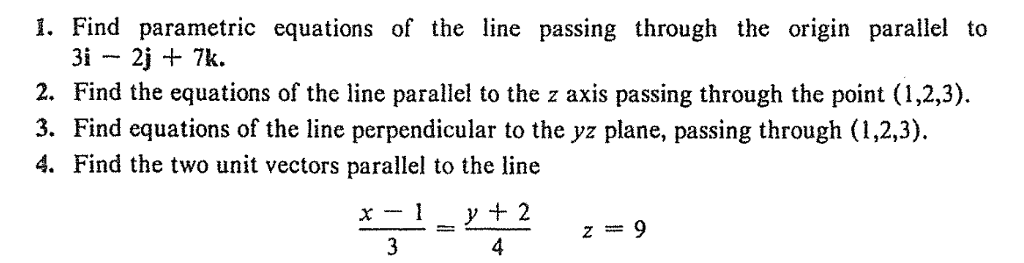 Solved I. Find parametric equations of the line passing | Chegg.com