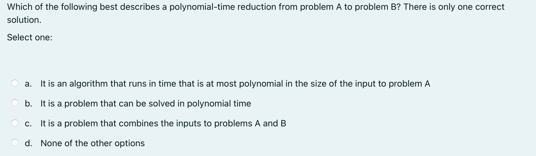 Solved Which of the following best describes a | Chegg.com