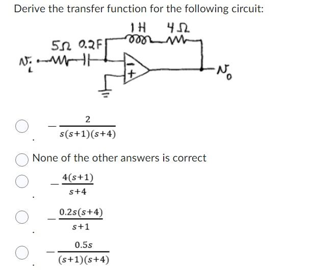 Solved Derive the transfer function for the following | Chegg.com