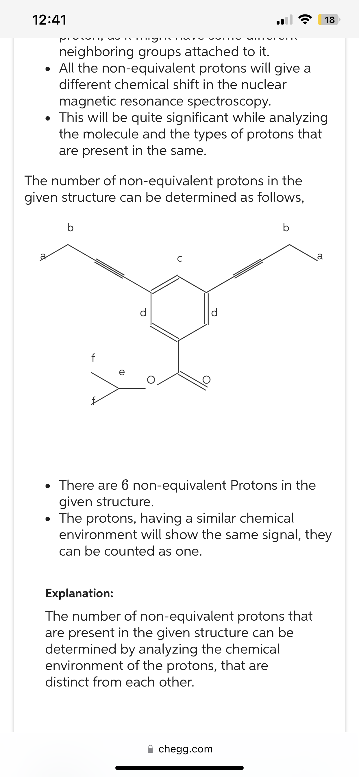 Solved Why are groups “c” and “d” nonequivalent protons, | Chegg.com