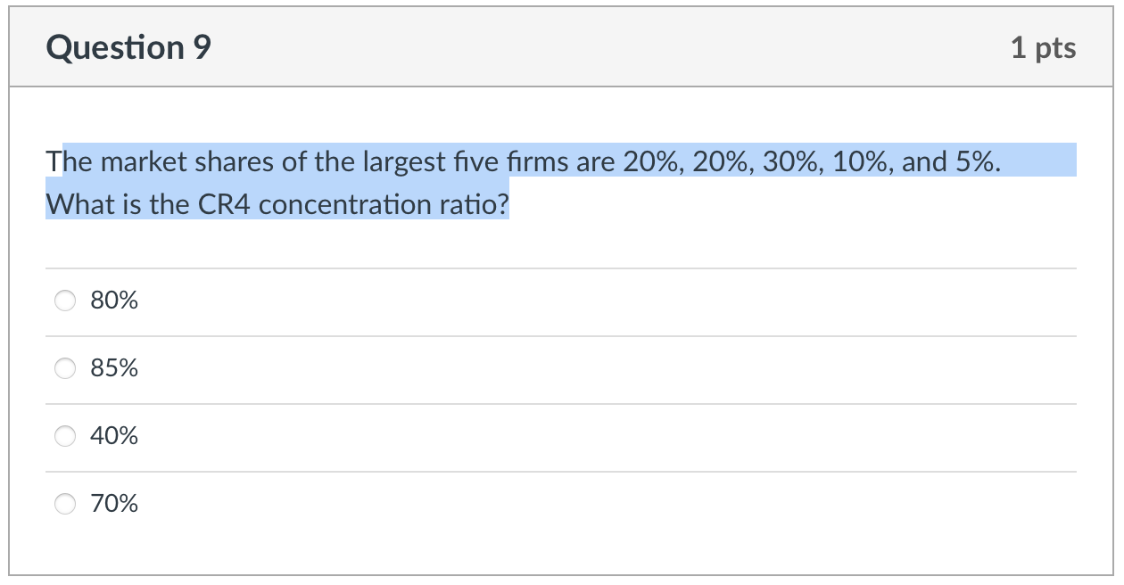 Solved The market shares of the largest five firms are | Chegg.com Solved The market shares of the largest five firms are | Chegg.com