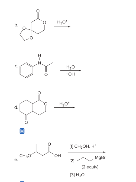 Solved H30+ I-Z H20 COH H .O [1] CH3OH, H+ e. Chao ti [2] | Chegg.com