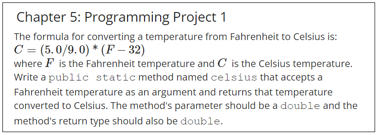 Solved Java Programming Within the CelsiusDemo class, you | Chegg.com