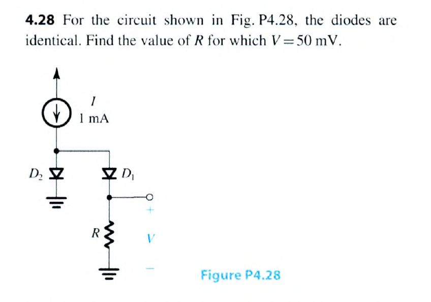 Solved 4.28 For the circuit shown in Fig. P4.28, the diodes | Chegg.com