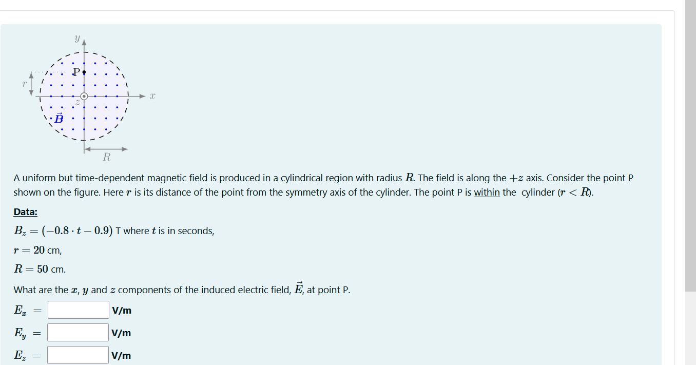 Solved A uniform but time-dependent magnetic field is | Chegg.com