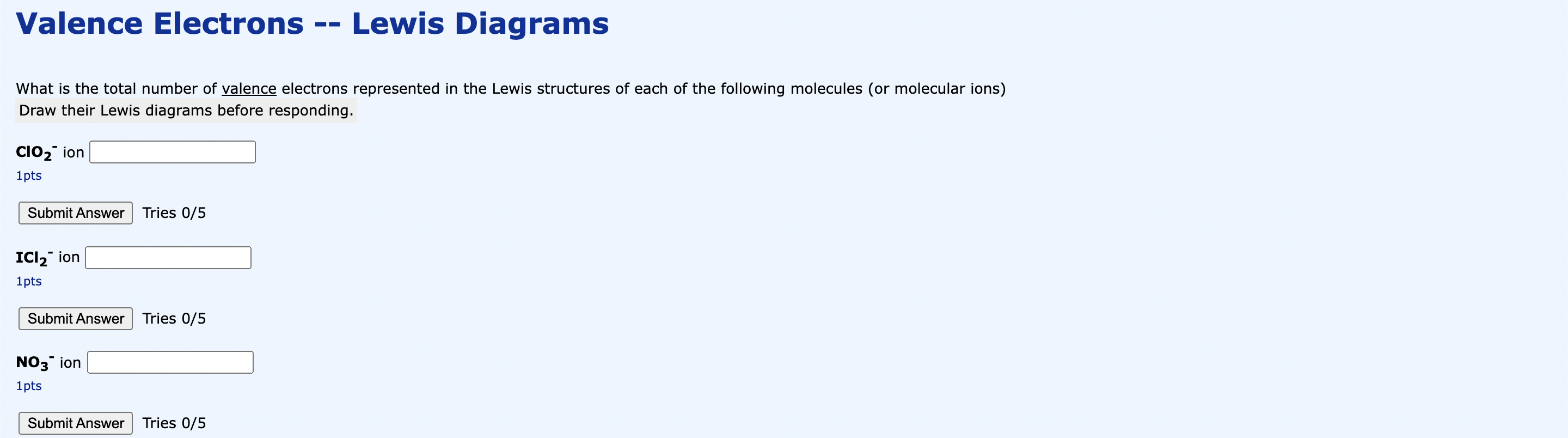 Solved Valence Electrons -- Lewis Diagrams What is the total | Chegg.com