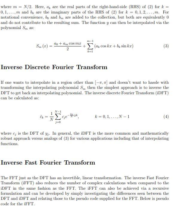 This project will focus on the Fast Fourier Transform | Chegg.com