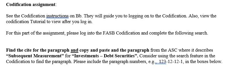 Codification Assignment See The Codification