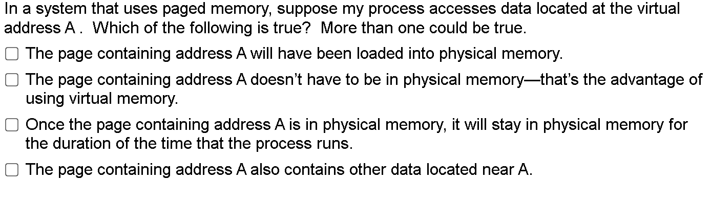 Solved n a system that uses paged memory, suppose my process | Chegg.com