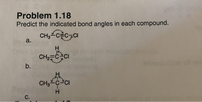Solved Problem 1.18 Predict the indicated bond angles in | Chegg.com