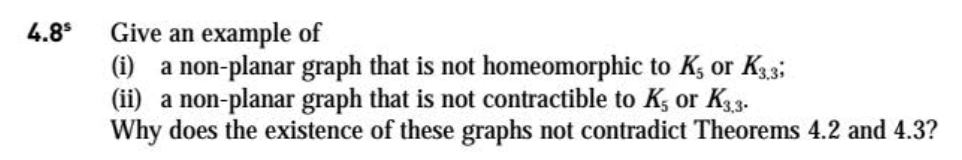 Solved 4.8 Give an example of (i) a non-planar graph that is | Chegg.com
