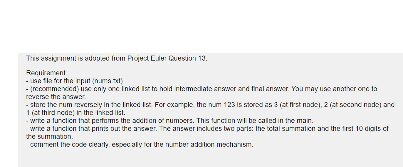 Solved This assignment is adopted from Project Euler | Chegg.com