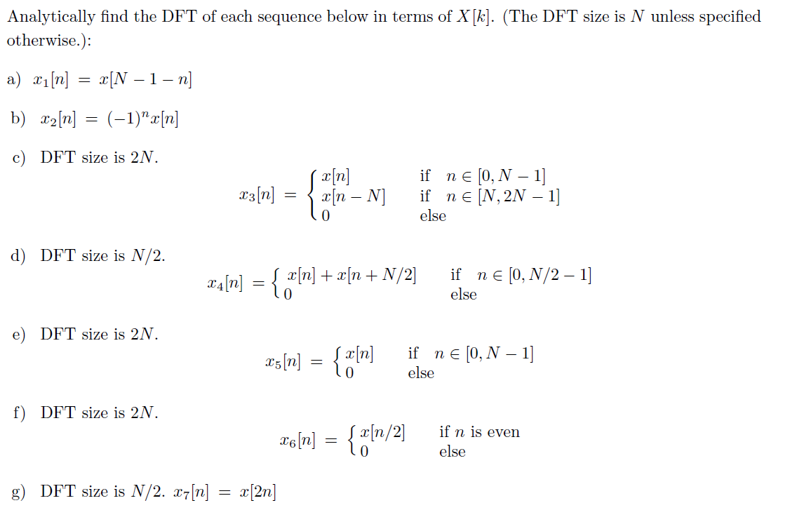 Solved Discrete Fourier Transform: I need to solve these | Chegg.com