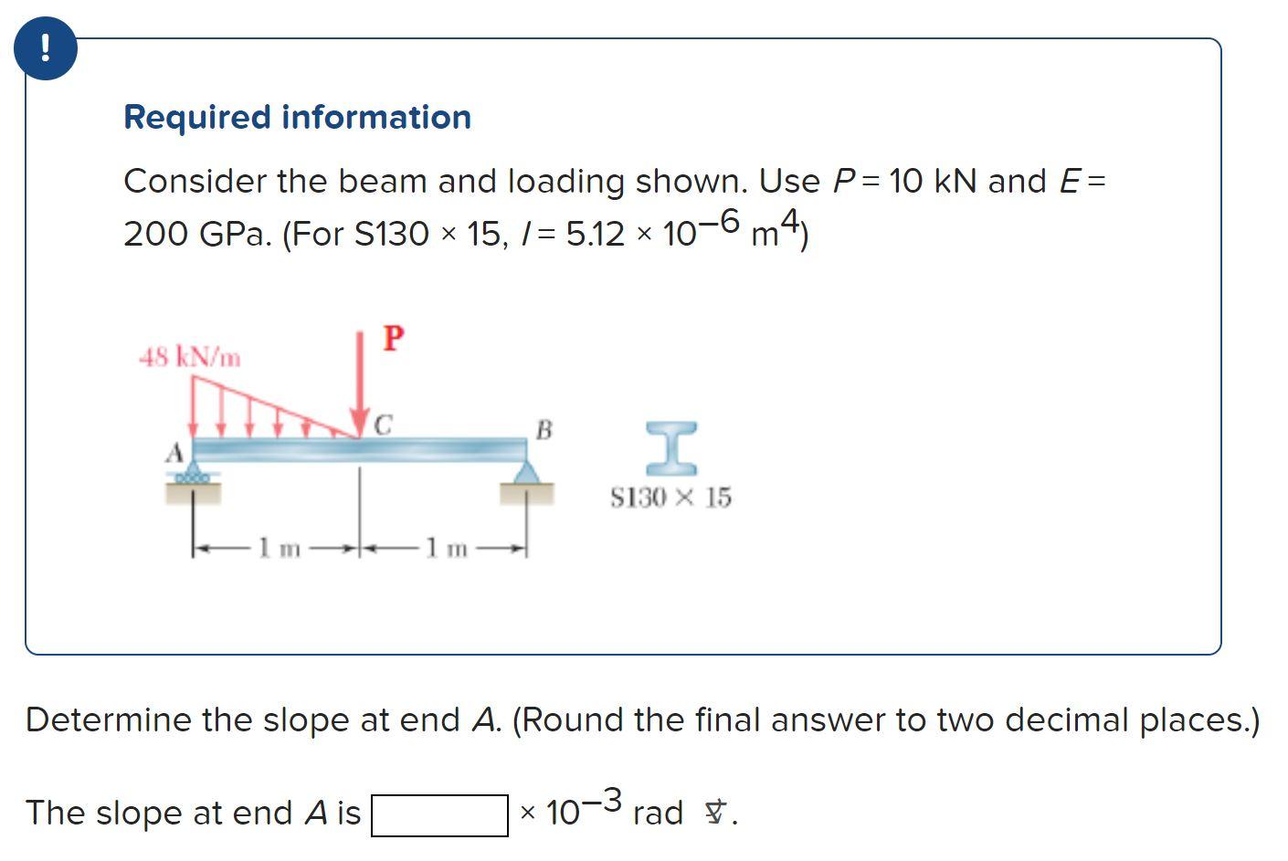 Solved ! Required information Consider the beam and loading | Chegg.com Solved ! Required information Consider the beam and loading | Chegg.com