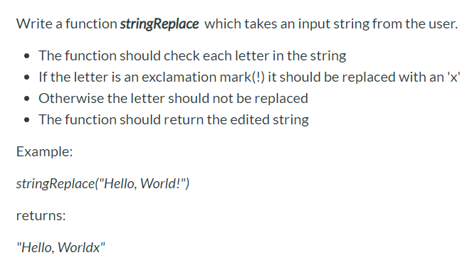 Solved Write a function string Replace which takes an input | Chegg.com