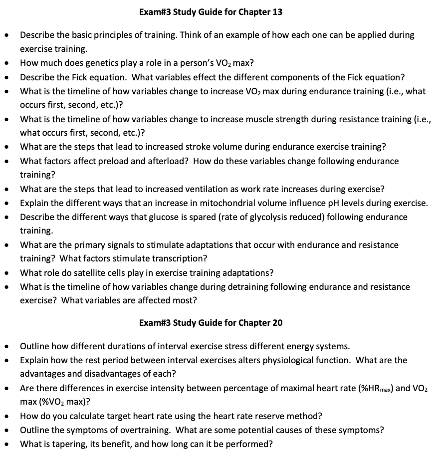 Solved Exam\#3 ﻿Study Guide for Chapter 13- ﻿Describe the | Chegg.com