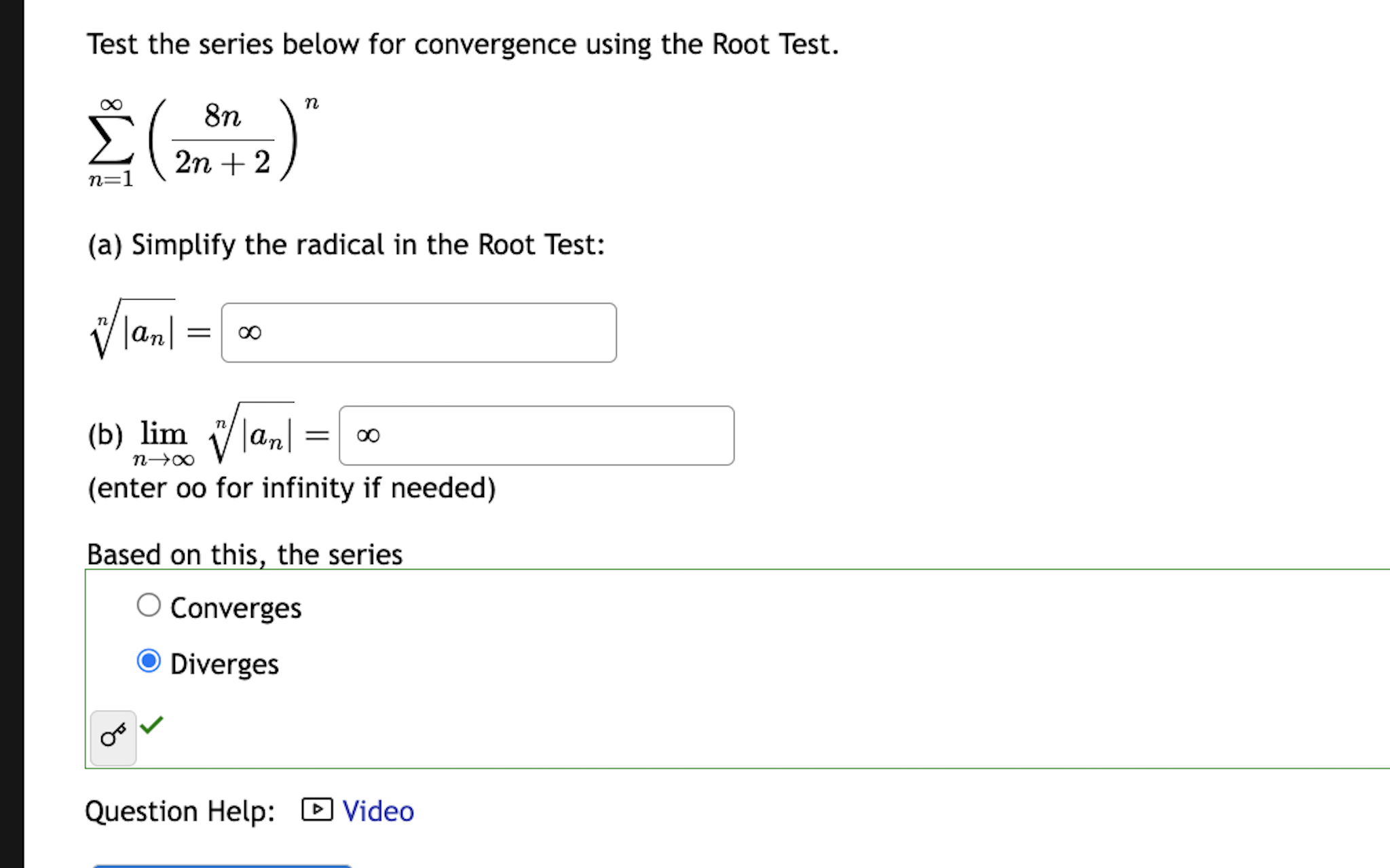 Solved Test the series below for convergence using the Root | Chegg.com