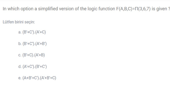 Solved In Which Option A Simplified Version Of The Logic 