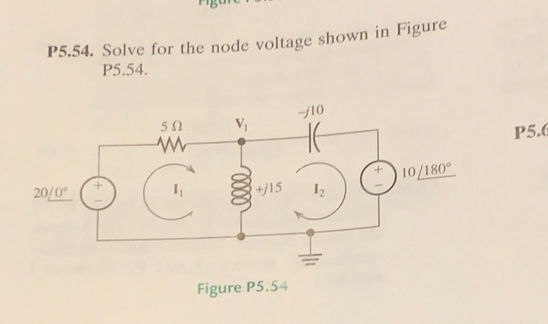 Solved FIBUL 5.54. Solve for the node voltage shown in | Chegg.com