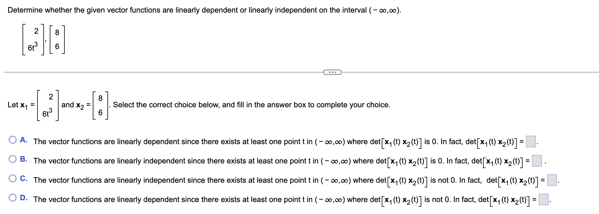 Solved Determine whether the given vector functions are | Chegg.com