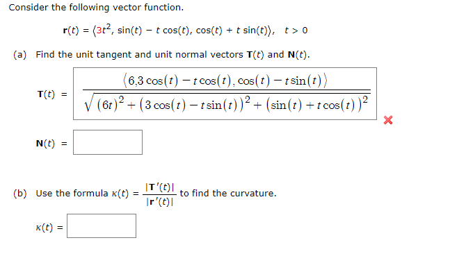 Solved Consider the following vector function. | Chegg.com