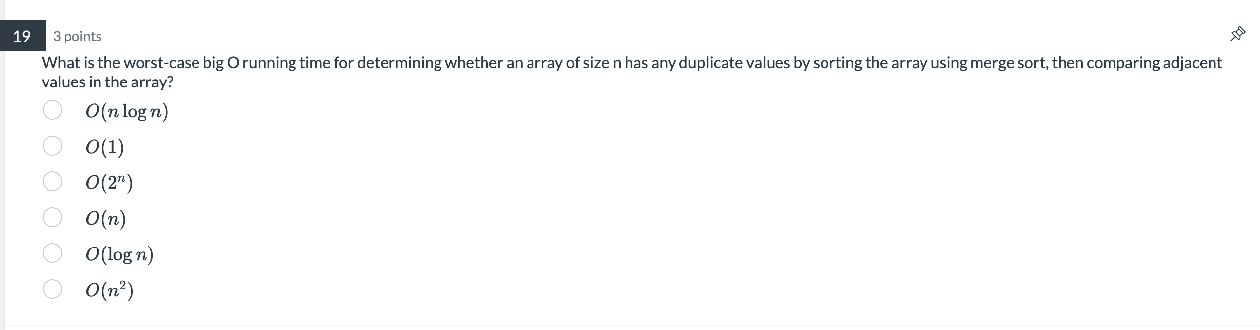 Solved What is the worst-case big O running time for | Chegg.com