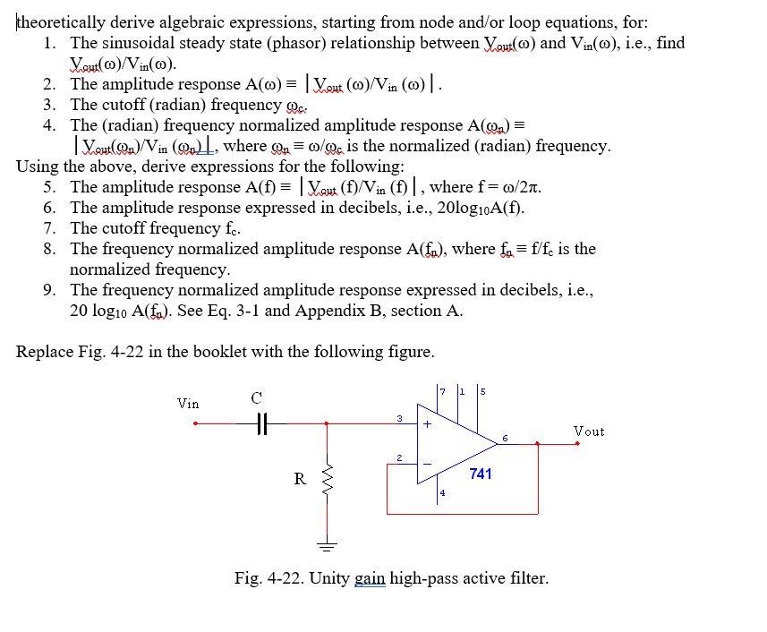 Solved theoretically derive algebraic expressions, starting | Chegg.com