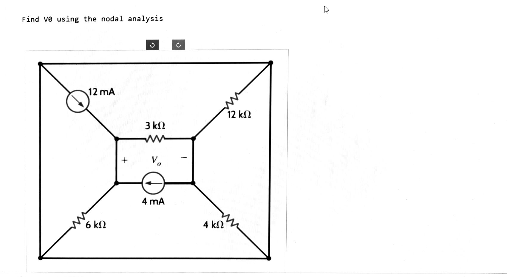 Solved Find vo using the nodal analysis | Chegg.com