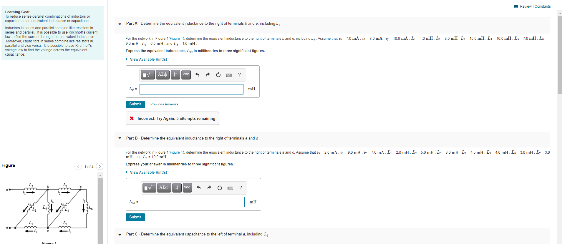 Solved Review Constants Part A - Determine the equivalent | Chegg.com