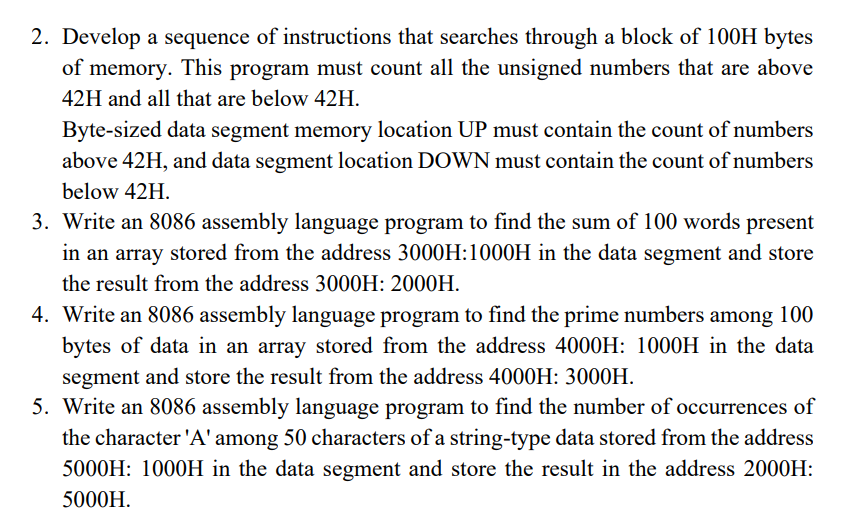 Solved Write A Program Code In Asm Not Masm For The 