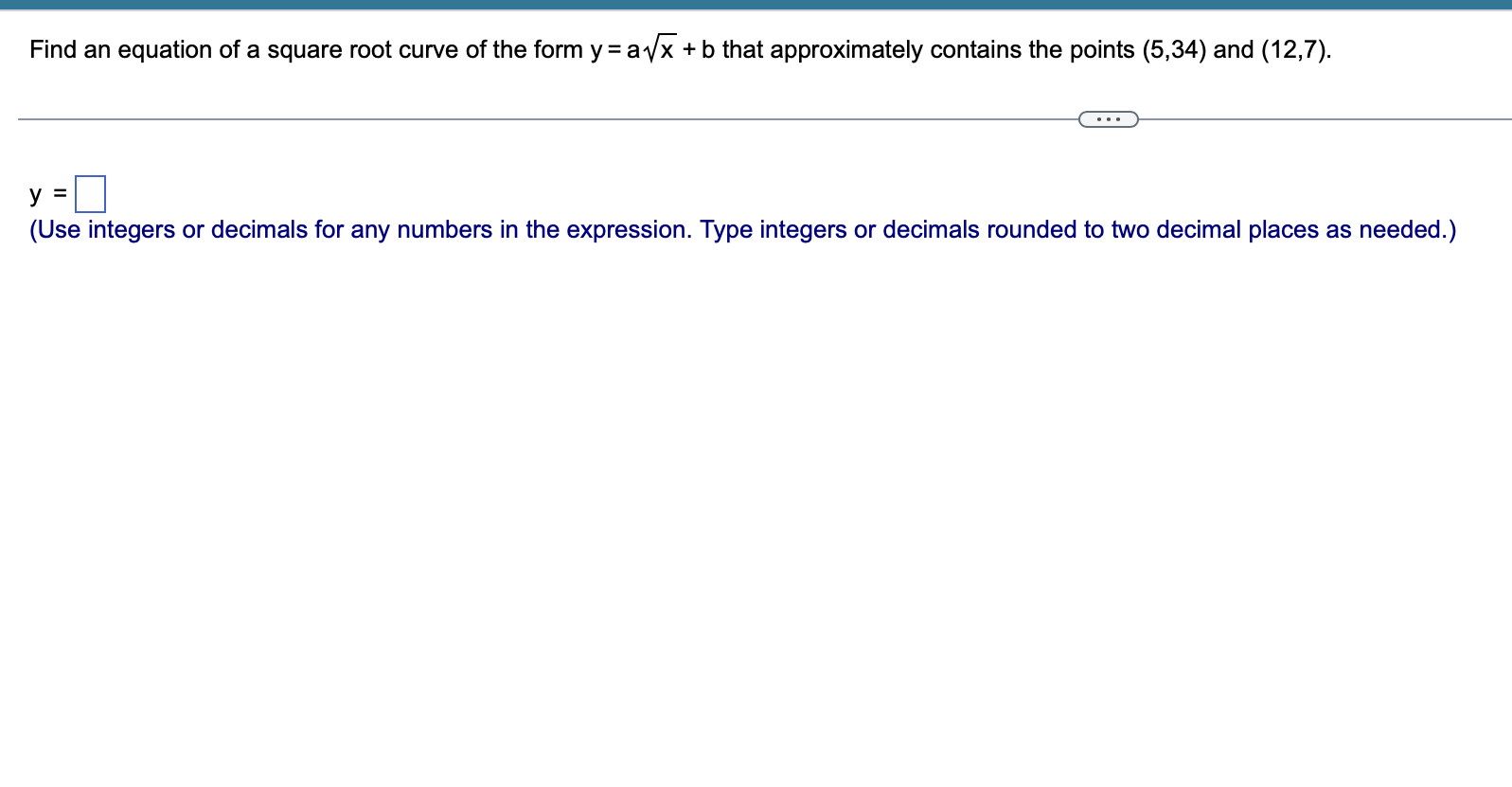 Solved Find an equation of a square root curve of the form | Chegg.com