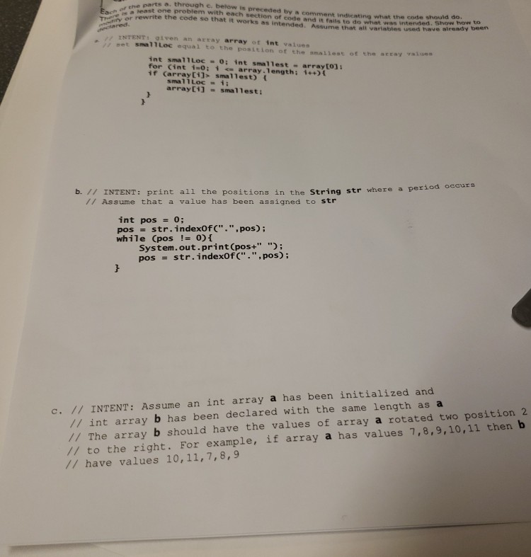 Solved arts a. through below is preceded by comment | Chegg.com