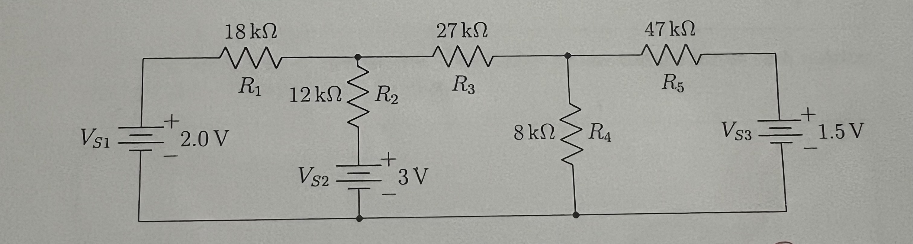 Solved Write the loop equation for the following circuit. | Chegg.com
