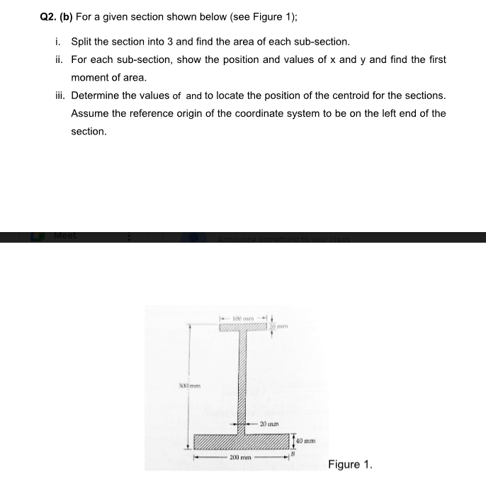 Solved Q2. (b) ﻿For a given section shown below (see Figure | Chegg.com